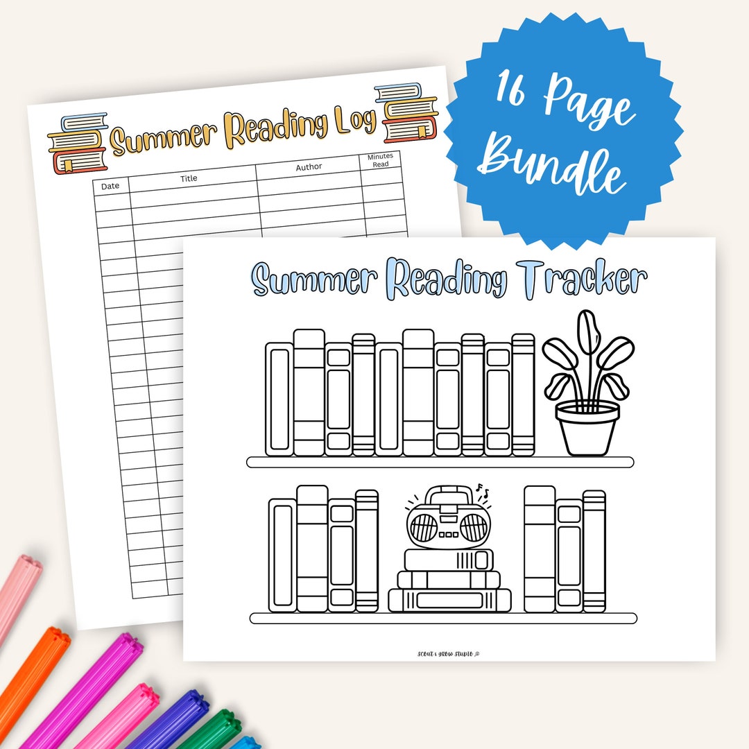 Summer Reading Book Tracker Reading Log for Kids - Etsy