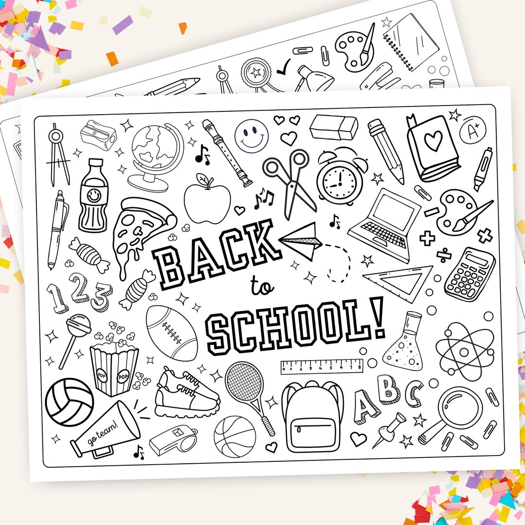 Back to School Coloring Pages for First Day of School, Back to School ...