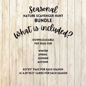 Nature Scavenger Hunt for Kids Nature Study Instant Download Four ...
