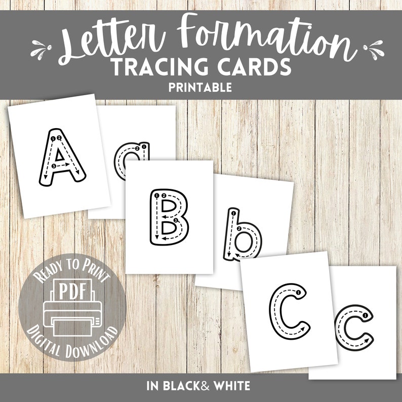 Alphabet Letter Formation Tracing Cards for Early Education - Etsy