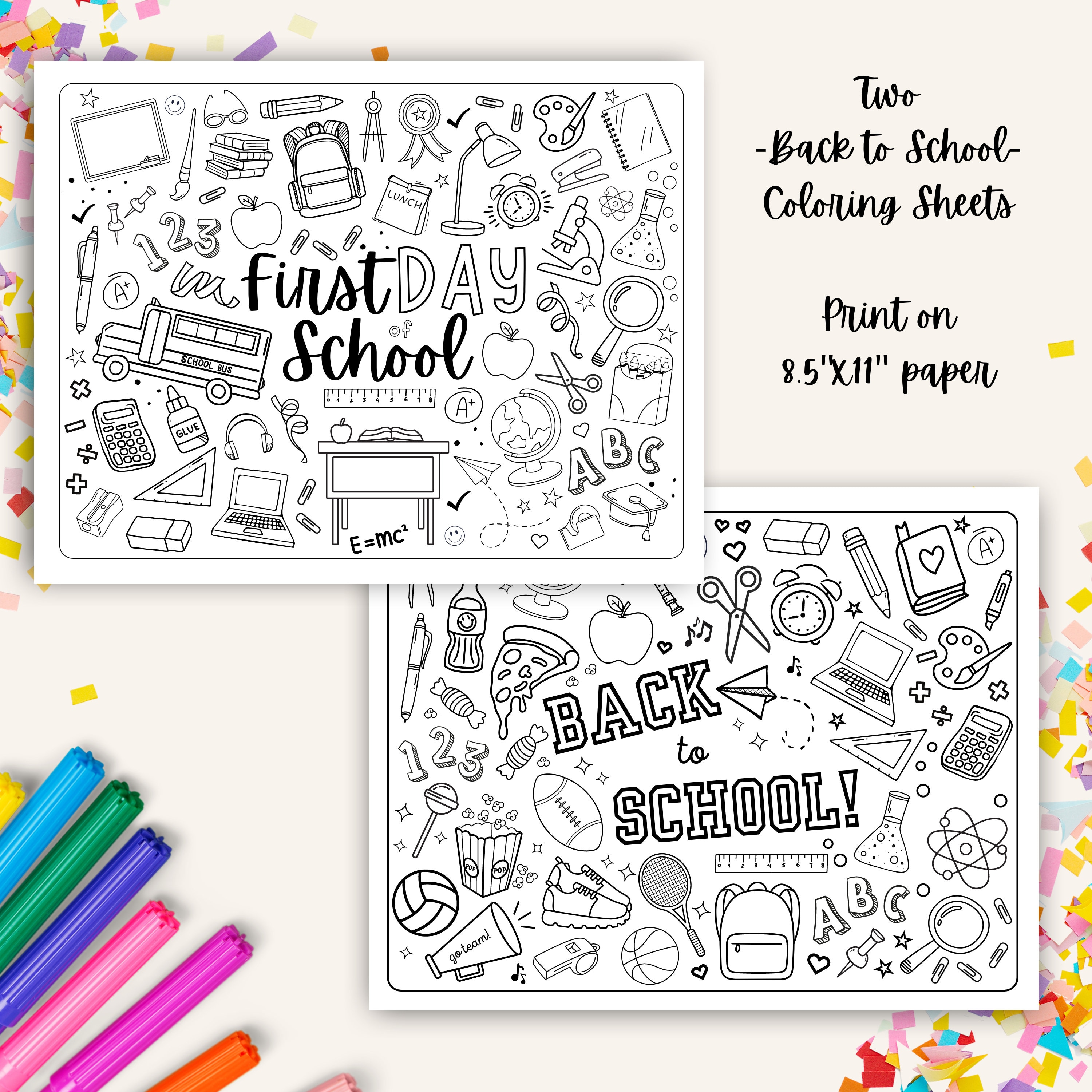 First Day of School Coloring Pages for Back to School Breakfast, Back ...