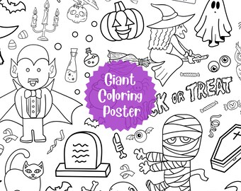 Giant Halloween Coloring Poster Download, Halloween Coloring Poster ...