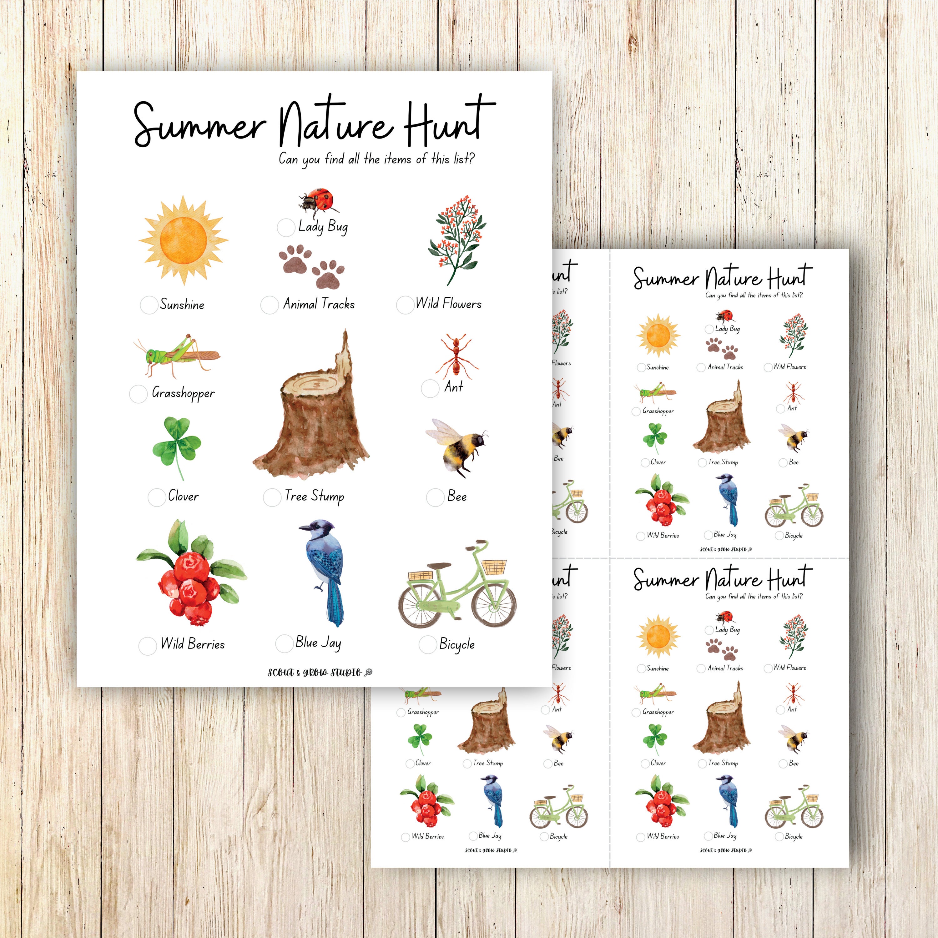 Nature Scavenger Hunt for Kids Nature Study Instant Download Four ...
