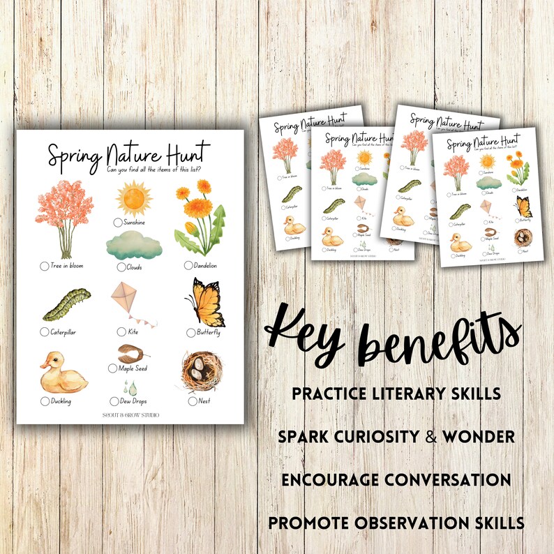 SPRING Nature Scavenger Hunt for Kids Printable PDF Instant - Etsy