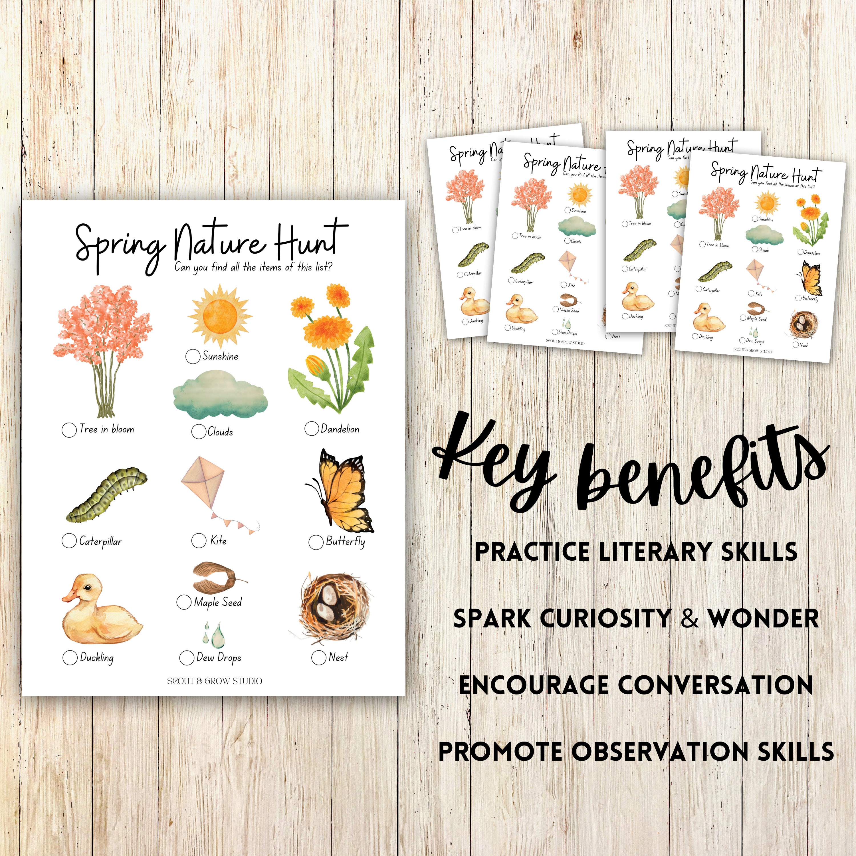 SPRING Nature Scavenger Hunt for Kids, Printable PDF, Instant Download ...