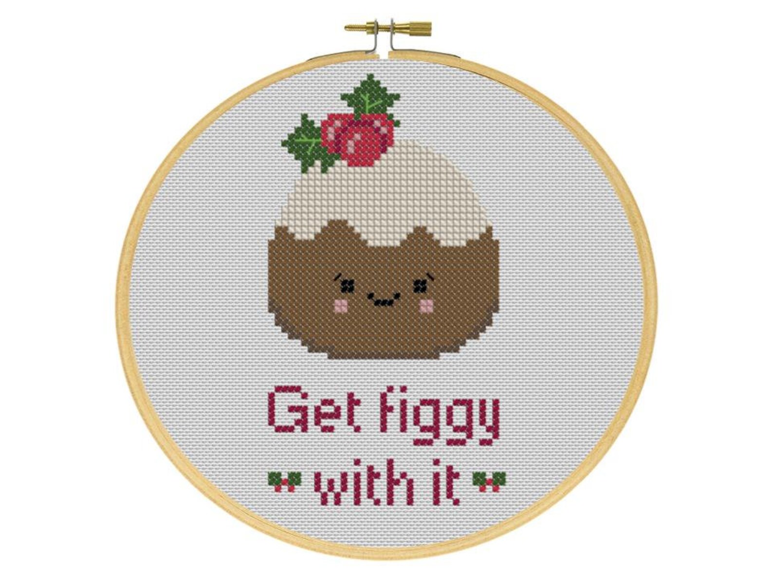 Figgy Plum Pudding With Holly Christmas Holiday Cross Stitch PDF ...