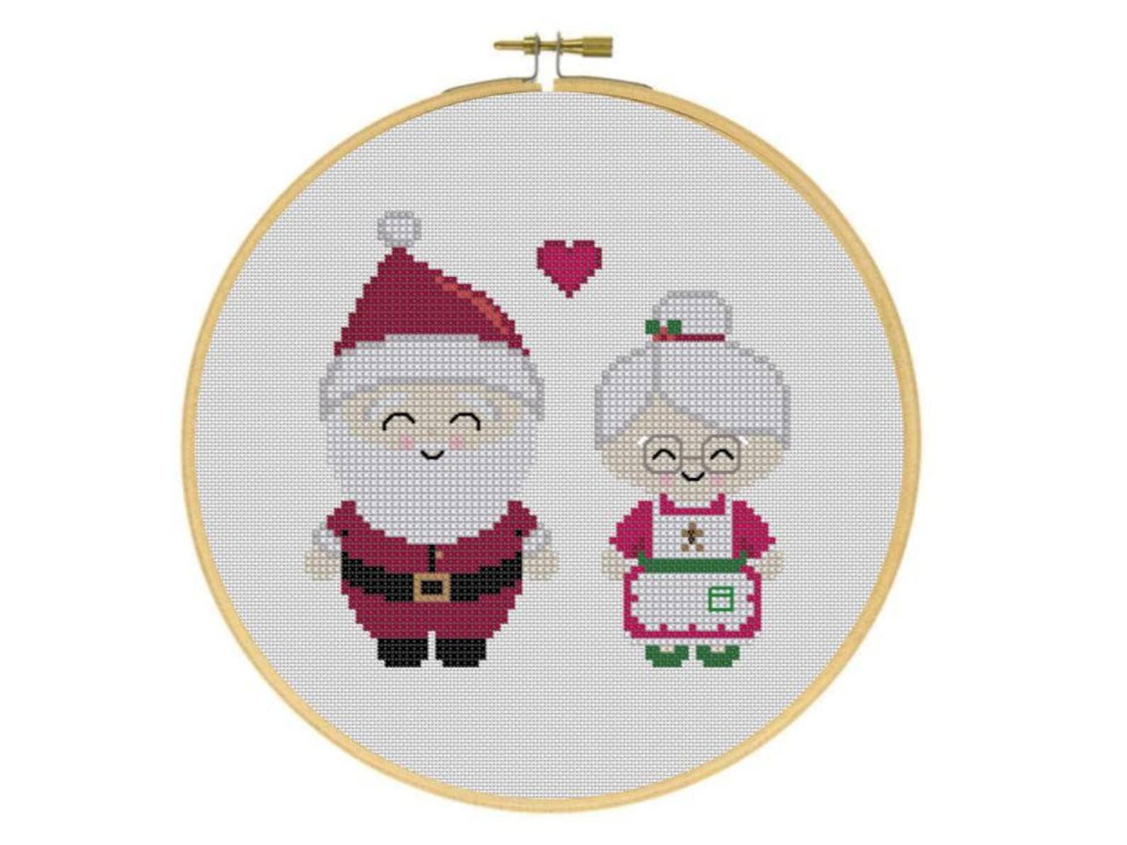 Santa and Mrs. Claus Christmas Holiday Cross Stitch PDF - Etsy