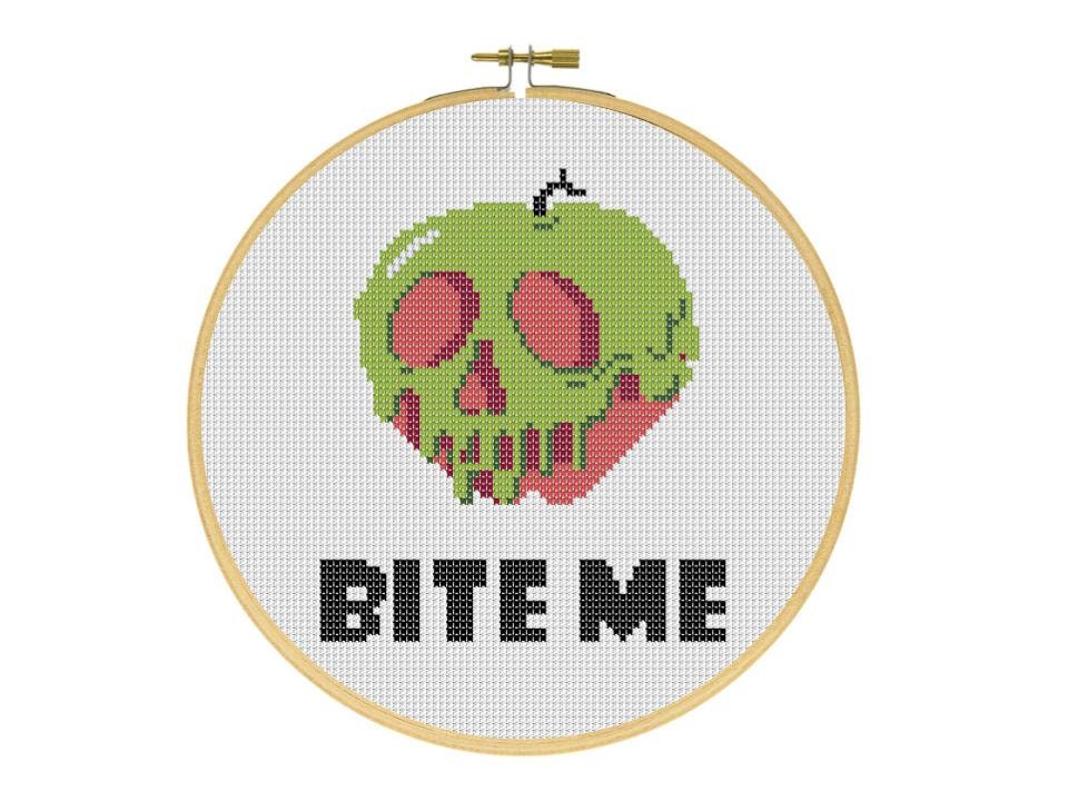 Poison Apple Bite Me Cross Stitch PDF Pattern - Etsy