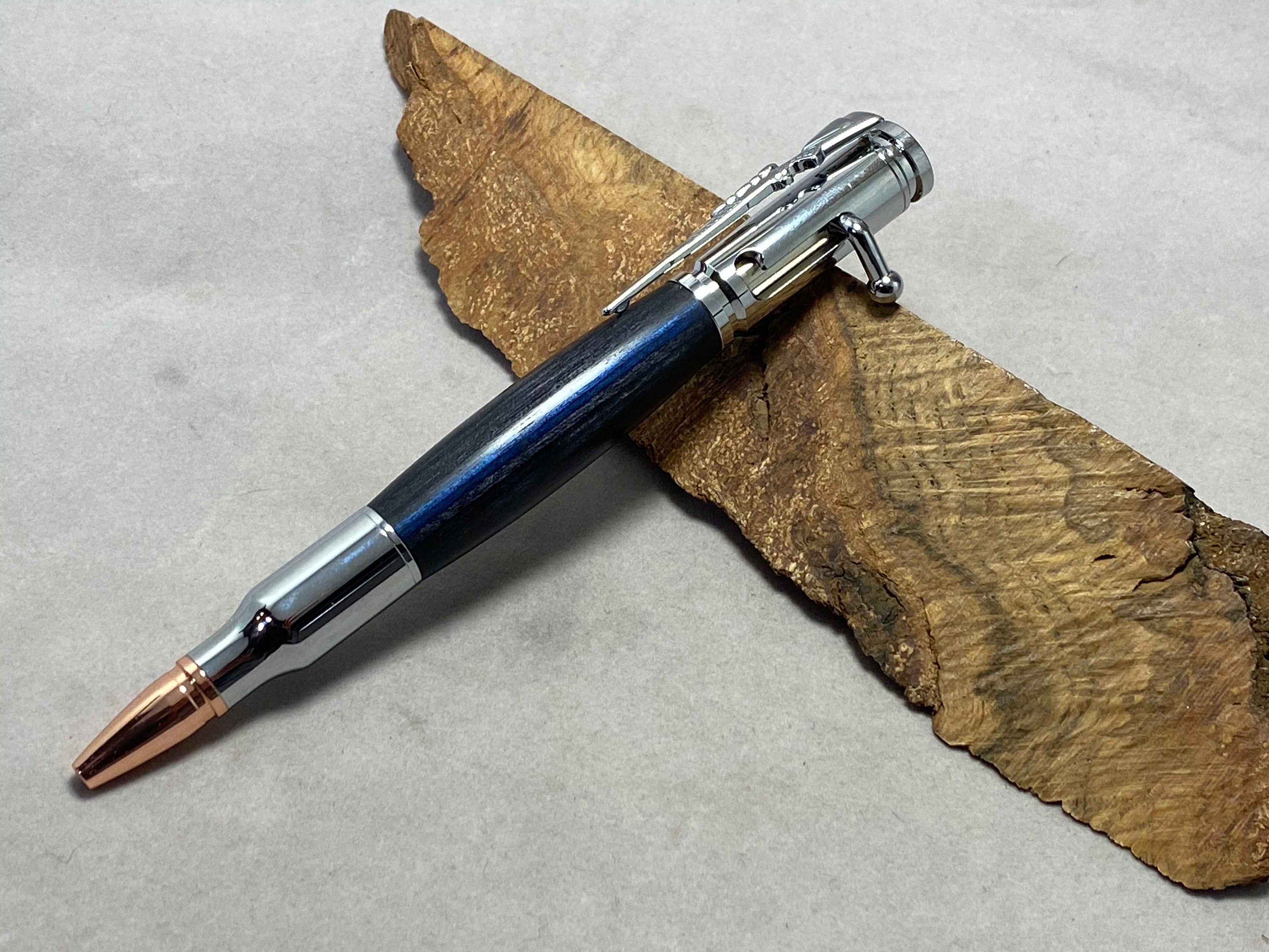 Thin Blue Line Bullet Pen, Chrome Hardware - Etsy