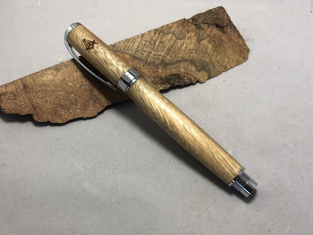 Masonic Acacia Pen With Magnetic Cap and Mason Logo, Rollerball Pen ...