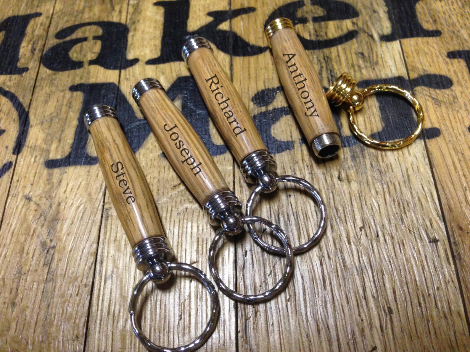 Bourbon Barrel Oak Secret Compartment Keychain - Made From Bourbon ...