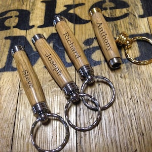 Bourbon Barrel Oak Secret Compartment Keychain - Made From Bourbon ...