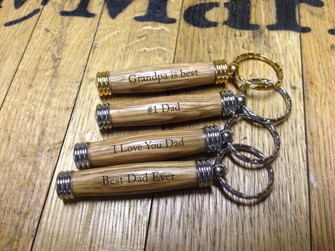 Bourbon Barrel Oak Secret Compartment Keychain - Made From Bourbon ...