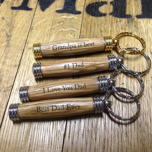 Bourbon Barrel Oak Secret Compartment Keychain - Made From Bourbon ...