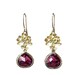 Ruby Red Dangle Earrings With Gold Flowers, July Birthstone - Etsy UK