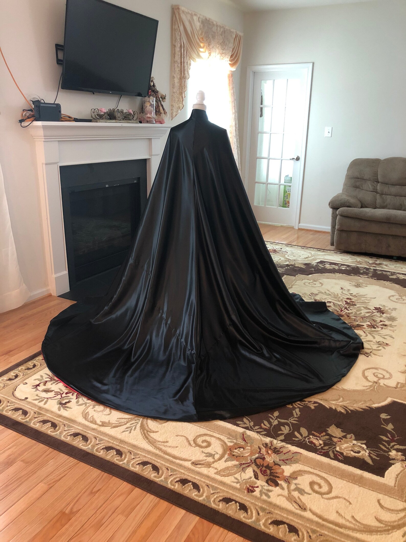 Halloween LONG CAPE | Red/black | Multiple Colors Available | Adult ...