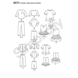 Simplicity Pattern 8574 14" Doll Clothes - Etsy