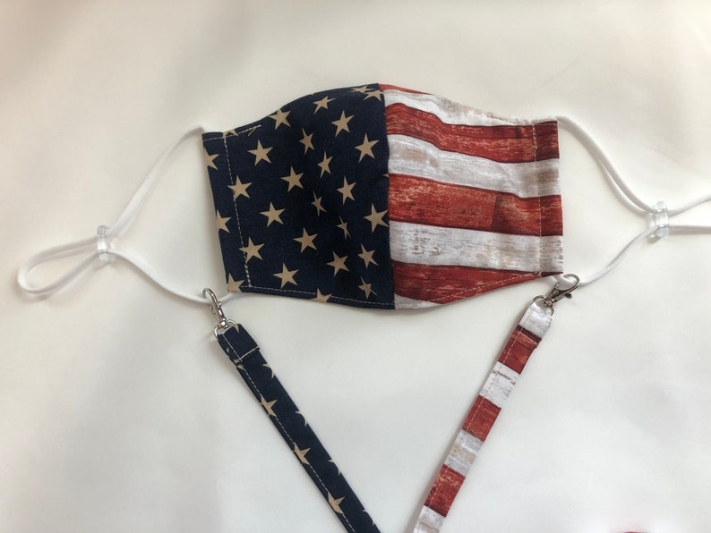 4th of July Patriotic Face Mask | 3 Layers W/filter Pocket | Removble ...