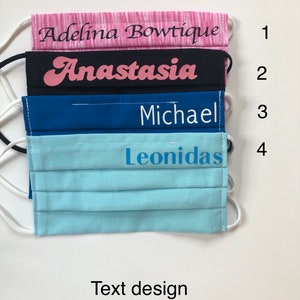 PERSONALIZED CUSTOM NAME Adult/kid Face Mask Custom Face Mask 2 Layer ...