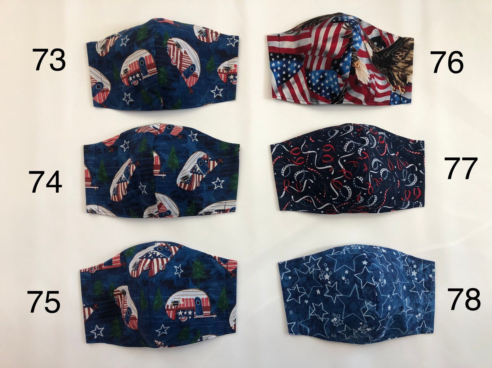 4th of July Patriotic Face Mask 3 Layers W/filter Pocket - Etsy