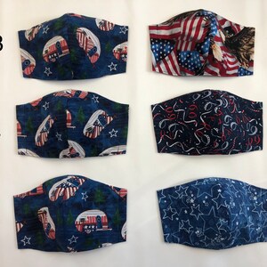 4th of July Patriotic Face Mask | 3 Layers W/filter Pocket | Removble ...