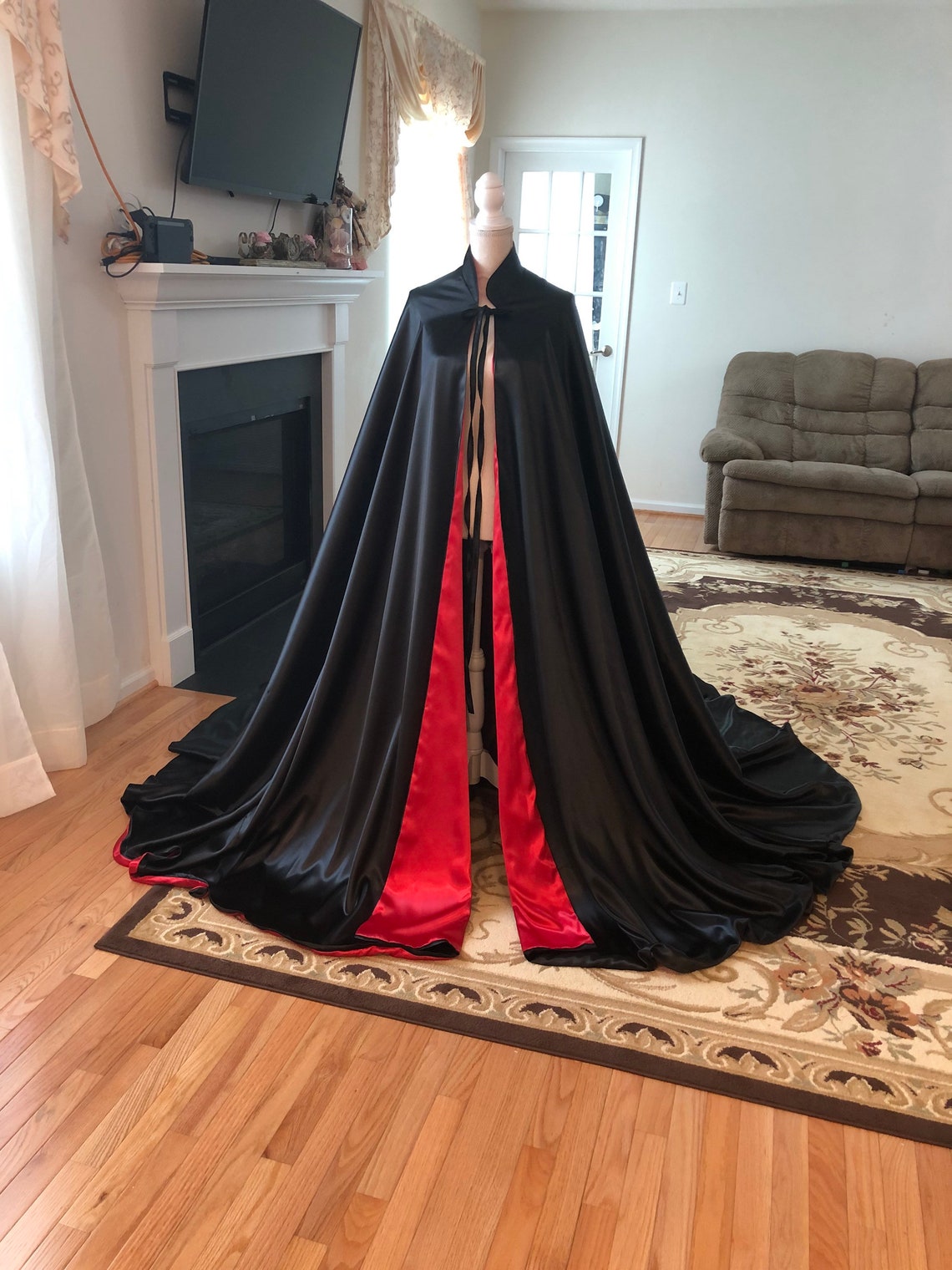 Halloween LONG CAPE Red/black Multiple Colors Available - Etsy