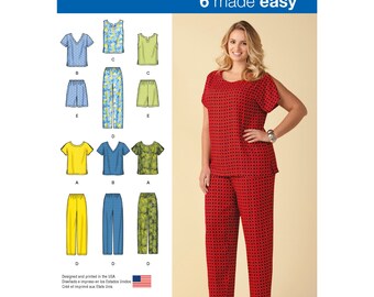Simplicity Sewing Pattern 1446 Six Made Easy Pull on Tops and Pants or ...