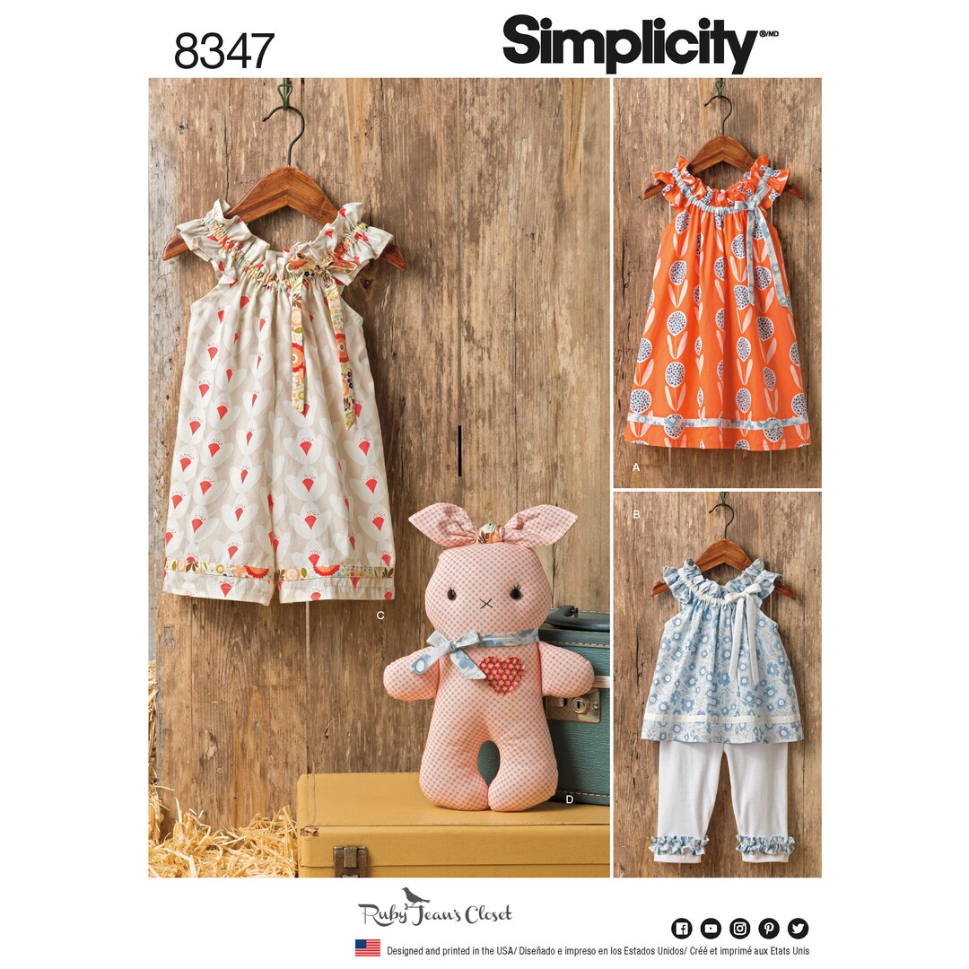Simplicity Pattern 8347 Toddlers' Dress Top Knit Capris - Etsy