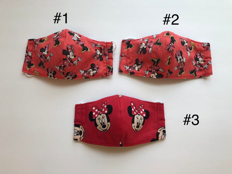 Minnie Mouse Face Mask 3 Layers W/ Filter Pocket Removable - Etsy