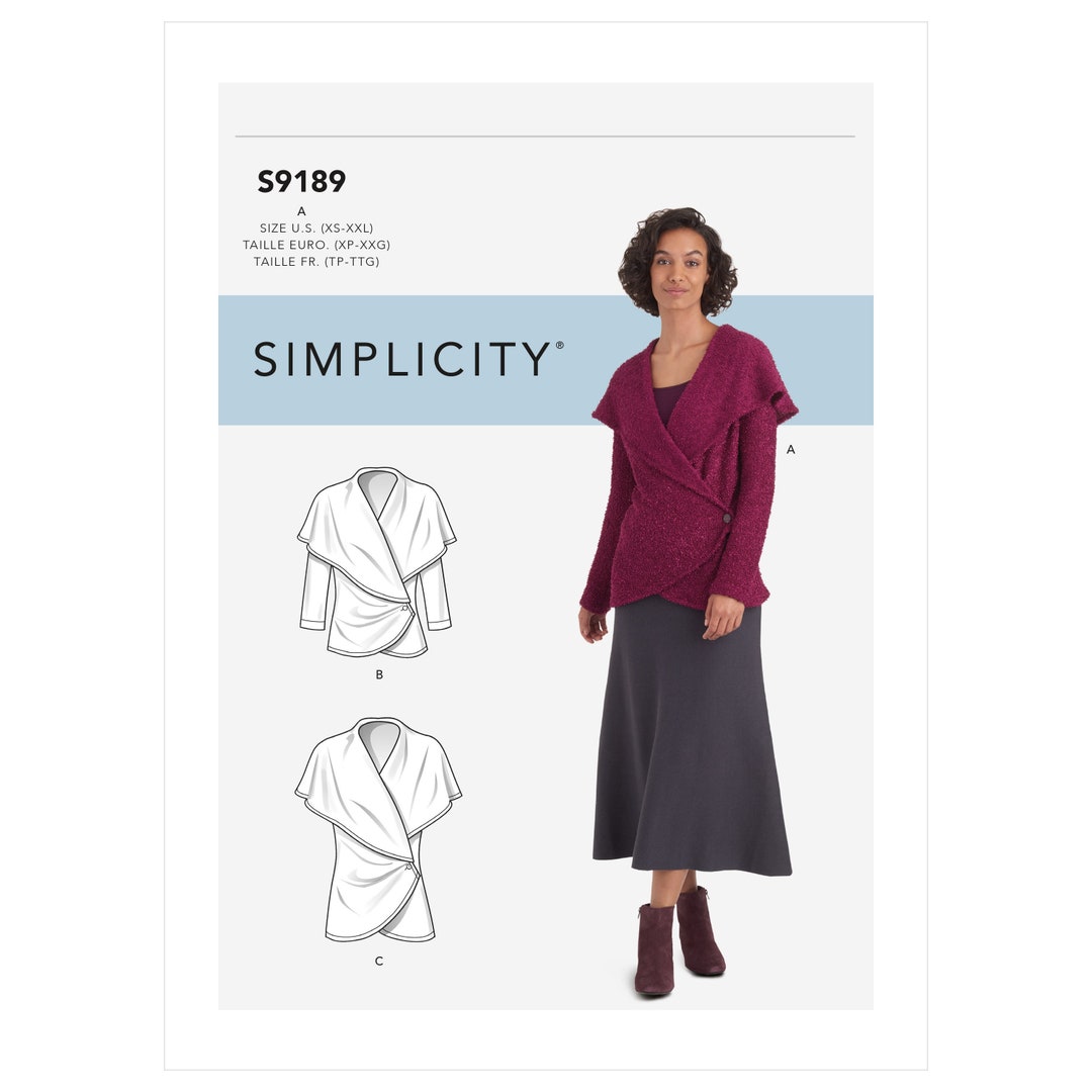 Simplicity Pattern S9189 Misses' Knit Wrap Jacket - Etsy