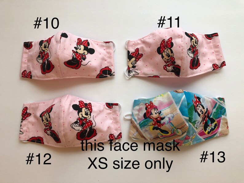 Minnie Mouse Face Mask 3 Layers W/ Filter Pocket Removable | Etsy