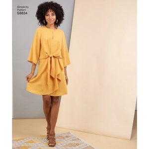 Simplicity Pattern S8834/R10120 Misses' Tie-front Dress - Etsy