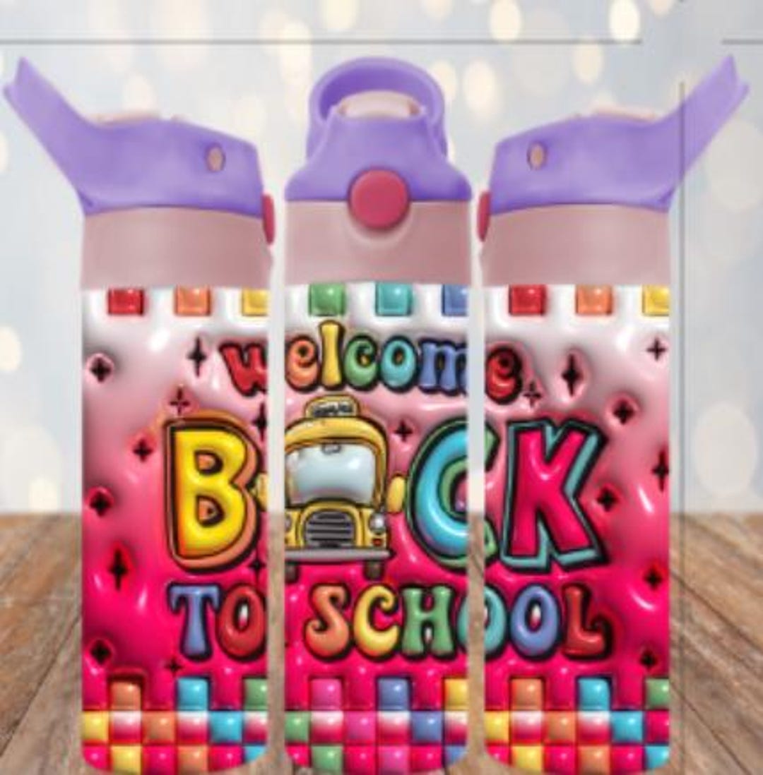 Back to School Tumbler Cup Retractable Built in Straw Lid and Handle 20 ...