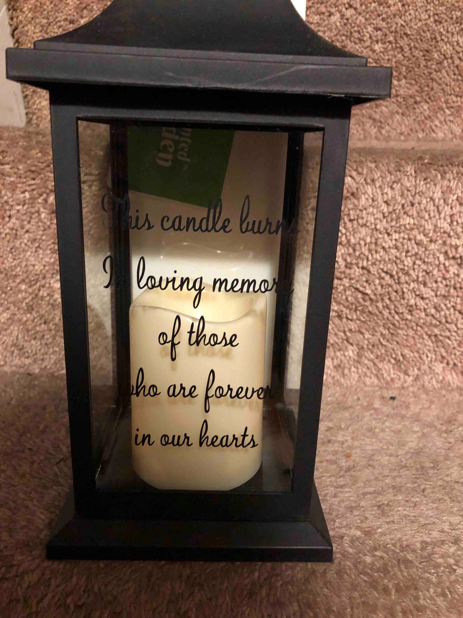 Candle Burning in Memory Lantern - Etsy