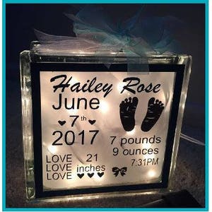 Baby Glass Block - Etsy