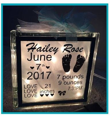 Baby Glass Block - Etsy