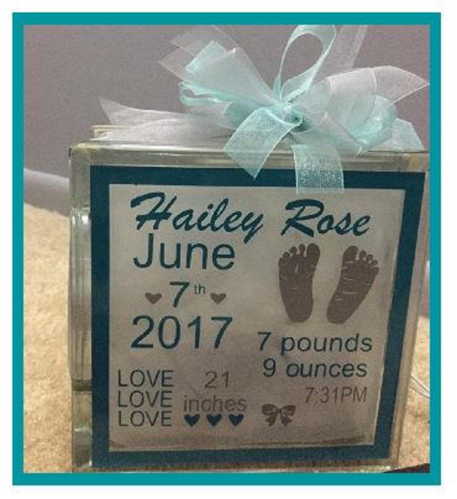 Baby Glass Block - Etsy