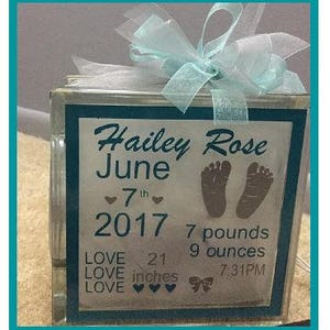 Baby Glass Block - Etsy