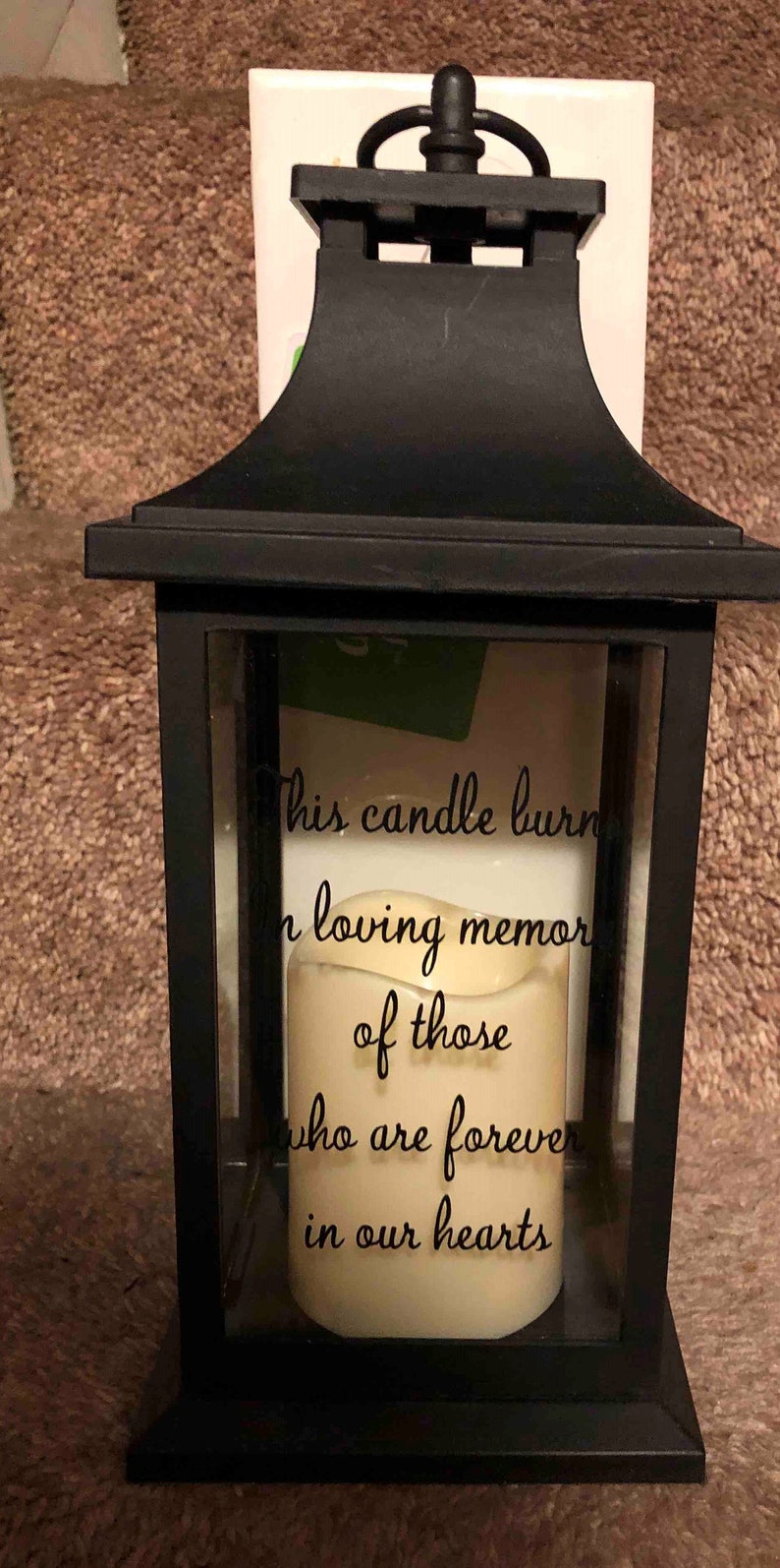 Candle Burning in Memory Lantern - Etsy