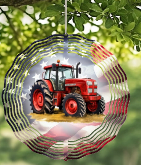Red Tractor Wind Spinner - Etsy