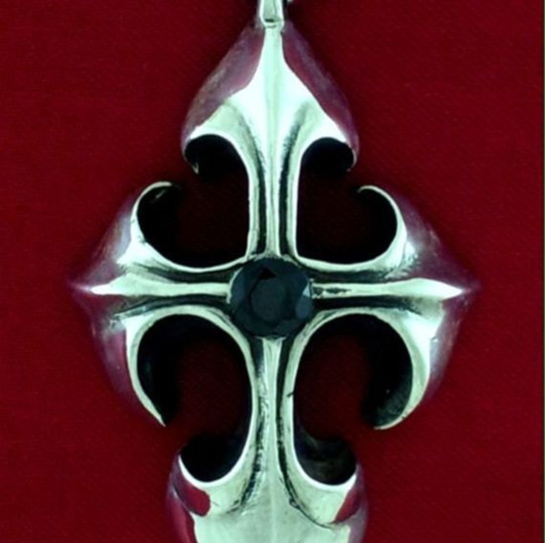 Sterling Silver Crusader Cross With Stone Pendant for Men and Women ...
