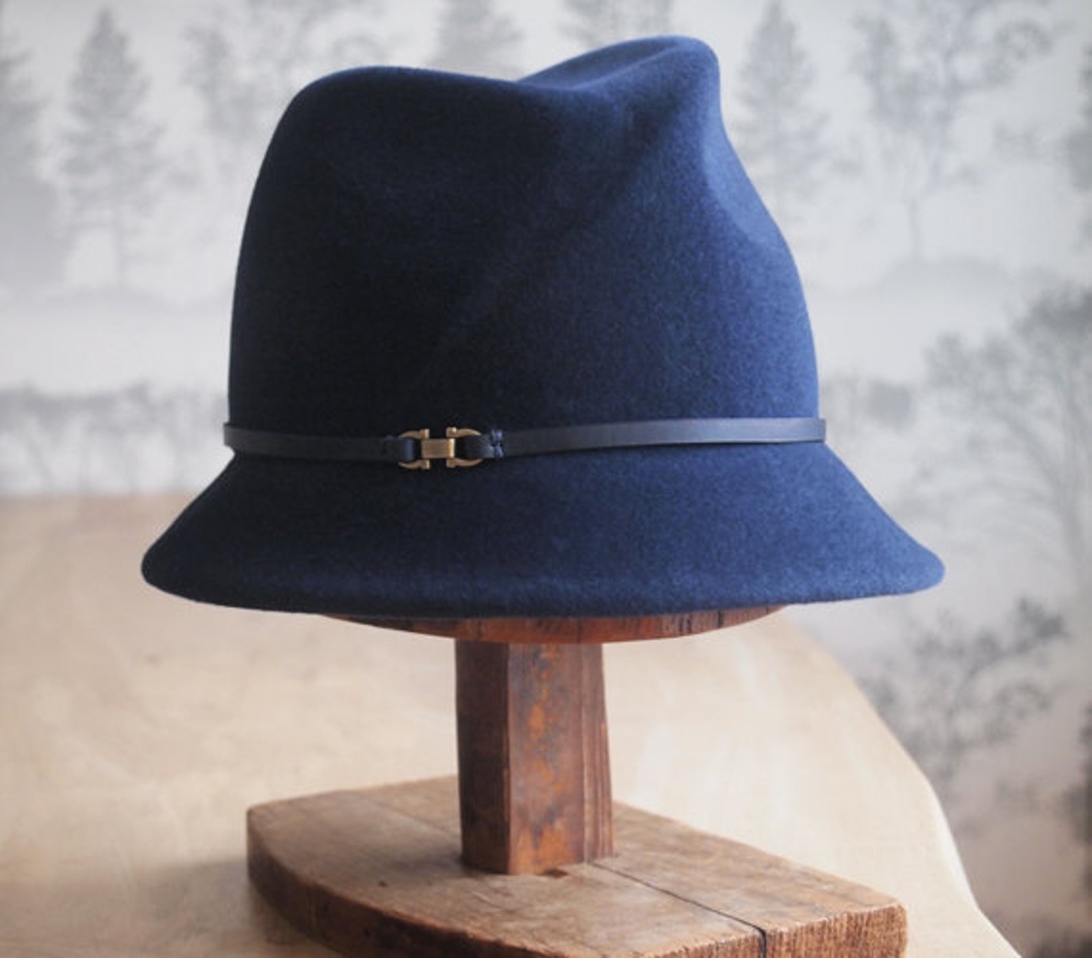 Agnes II: Assymetrical Fedora With Diagonal Crease in Front Crown and 2 ...