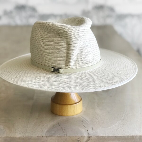 Flat Brim Straw Hat - Etsy