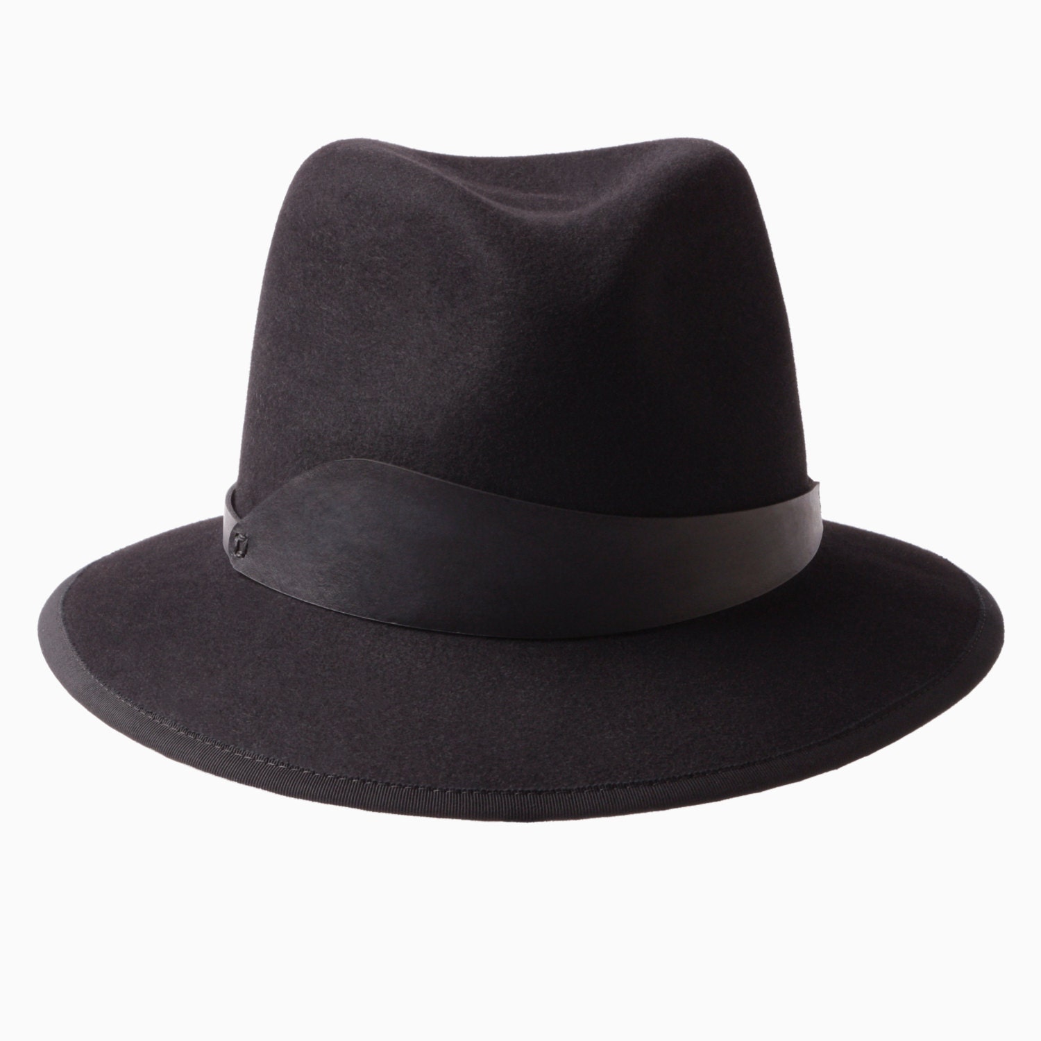 Claude Signature: Tall Fedora With Signature "lehfeldt" Curved Leather ...