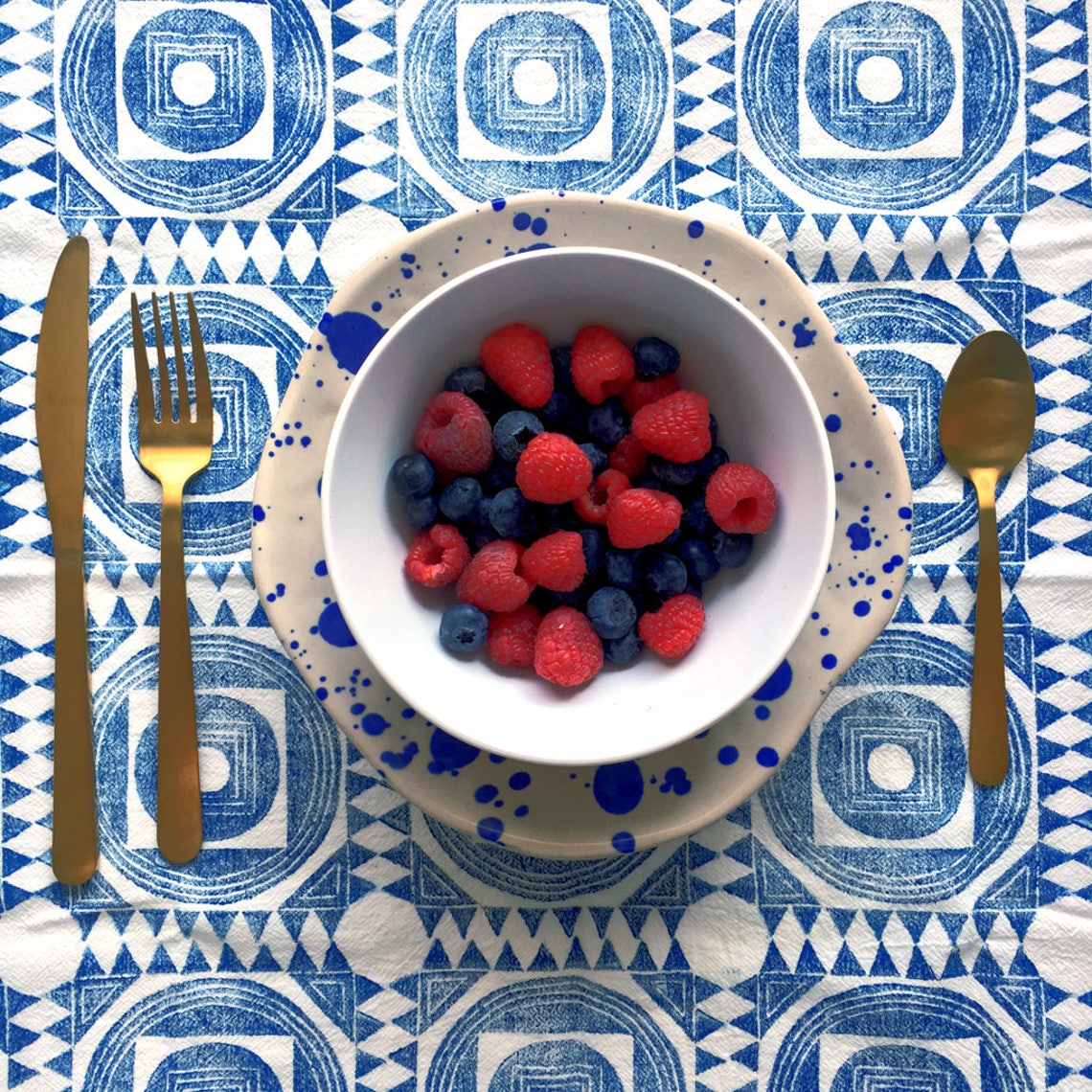 Moroccan Tile Napkin Set Hand Printed Cloth Napkins - Etsy