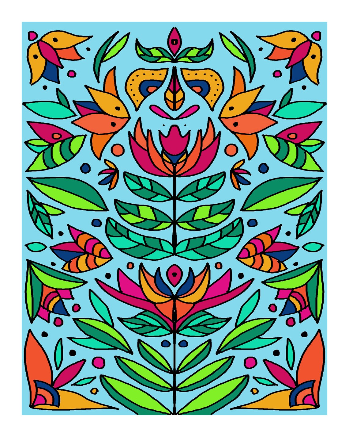 Scandinavian Floral Art Print | Etsy