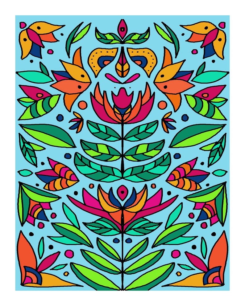 Scandinavian Floral Art Print | Etsy