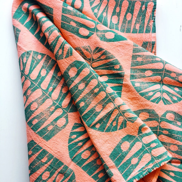 Block Print Tea Towel - Etsy