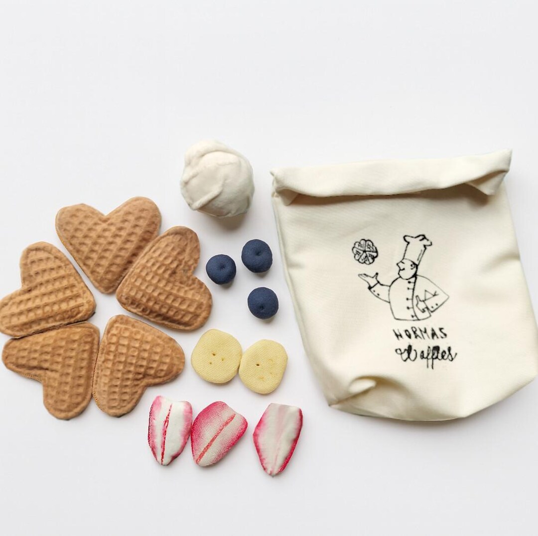 Handmade Fabric Waffle Play Food Set – Montessori Toy – Pretend ...