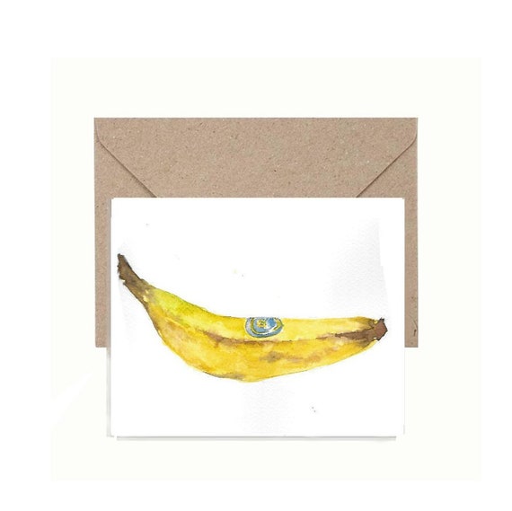Printable Folding Card Banana Watercolor Printable Card - Etsy